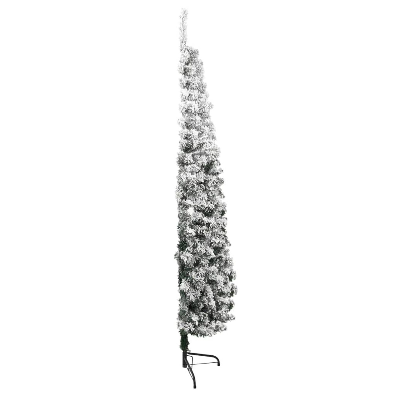 Slim Artificial Half Christmas Tree with Flocked Snow 240 C1U2 | eBay