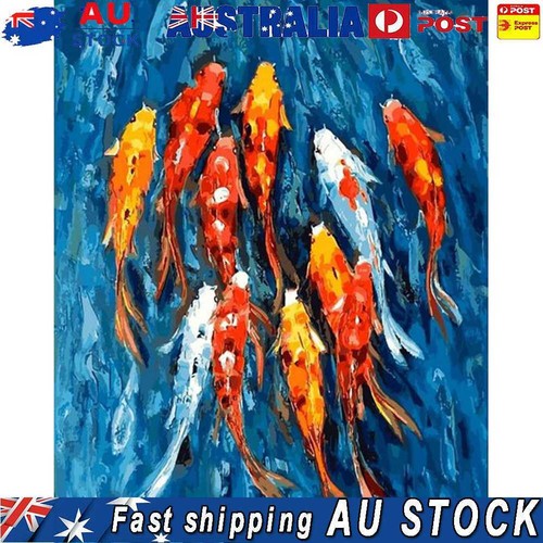 Full Embroidery DIY Stamped Koi Fish Pattern 11CT Needlework Sets Home ...