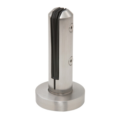 Brushed Stainless Low Profile Round One-Piece Surface Mount Frameless ...