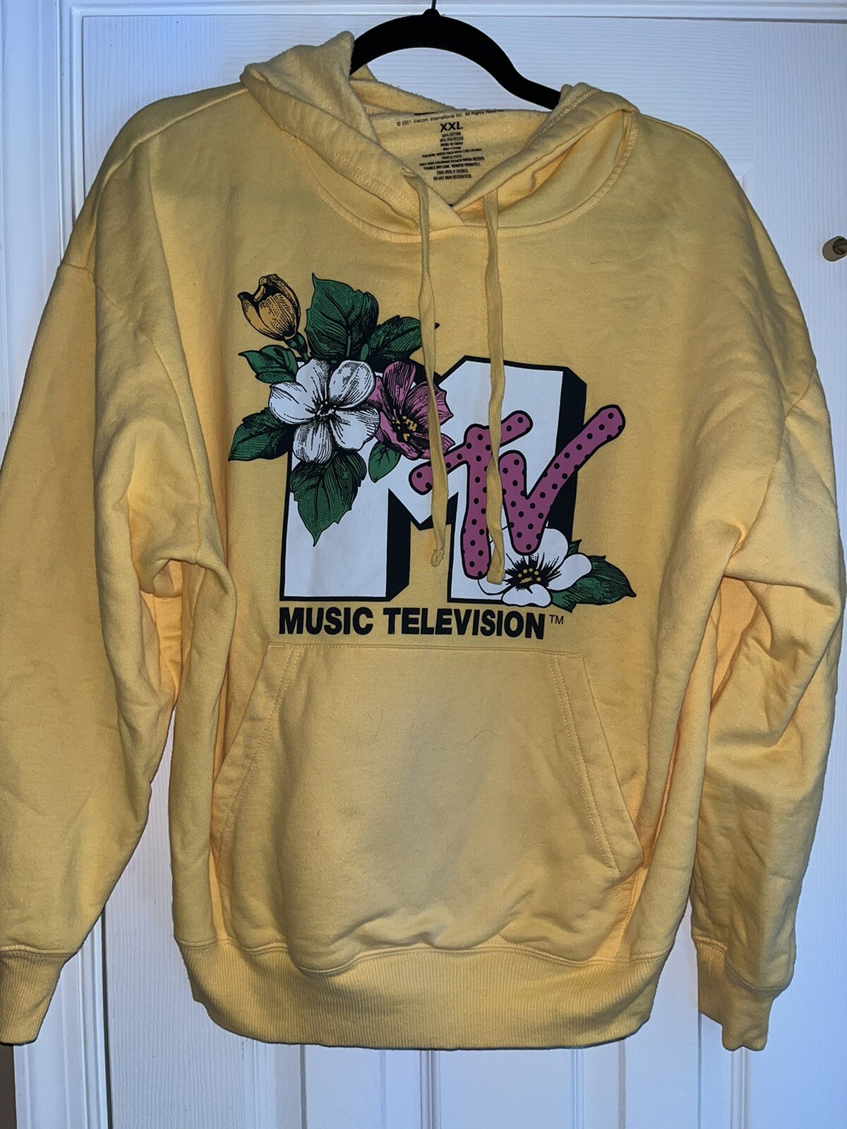 MTV Music Television Yellow Hoodie Sweatshirt XXL | eBay