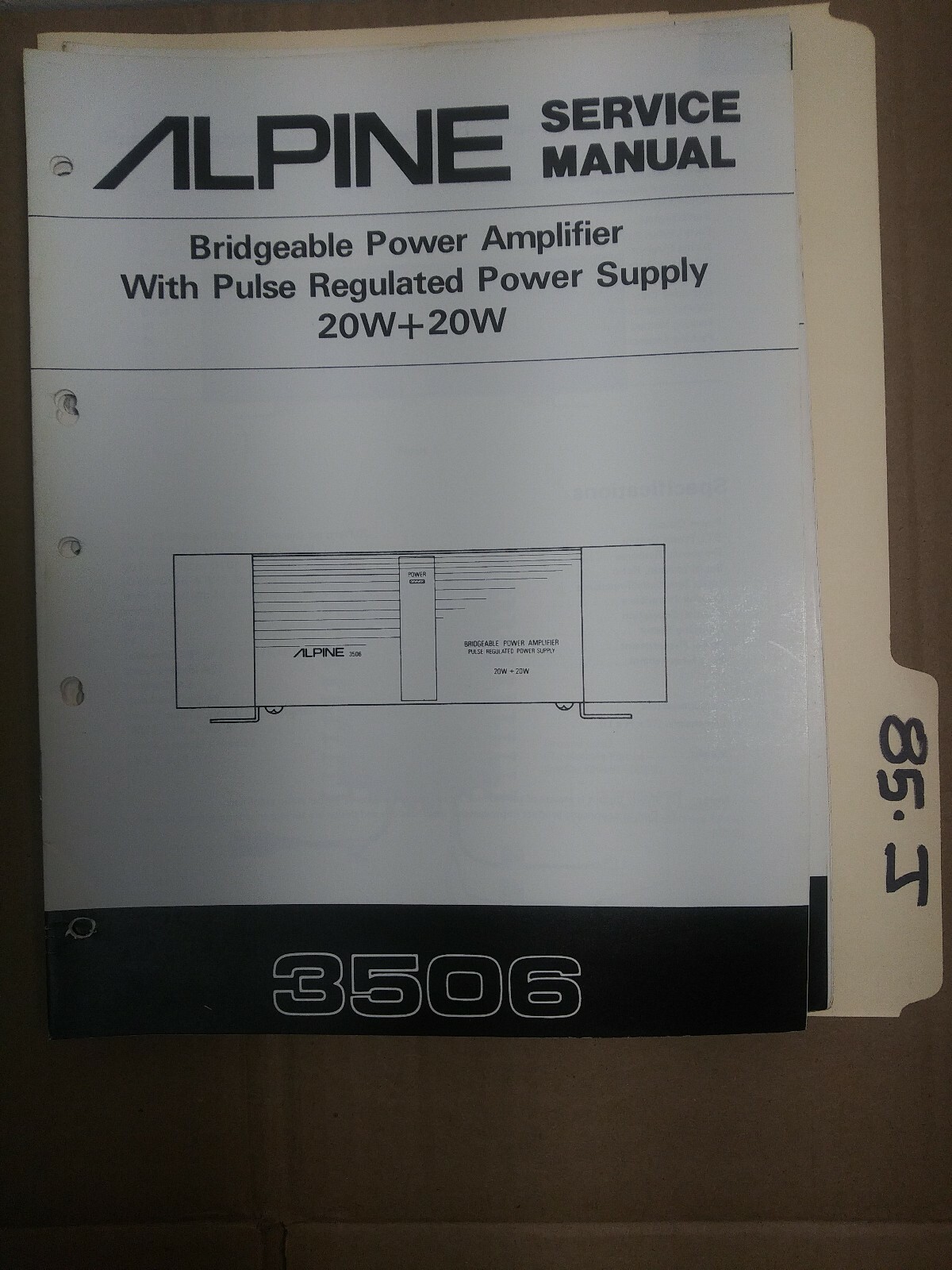 Alpine 3506 service manual original repair book car stereo radio power ...