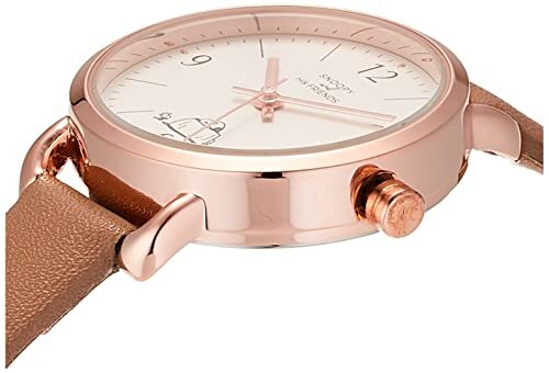 Field work PEANUTS Snoopy Analog Watch Pink Gold PNT024-2 Leather Belt ...