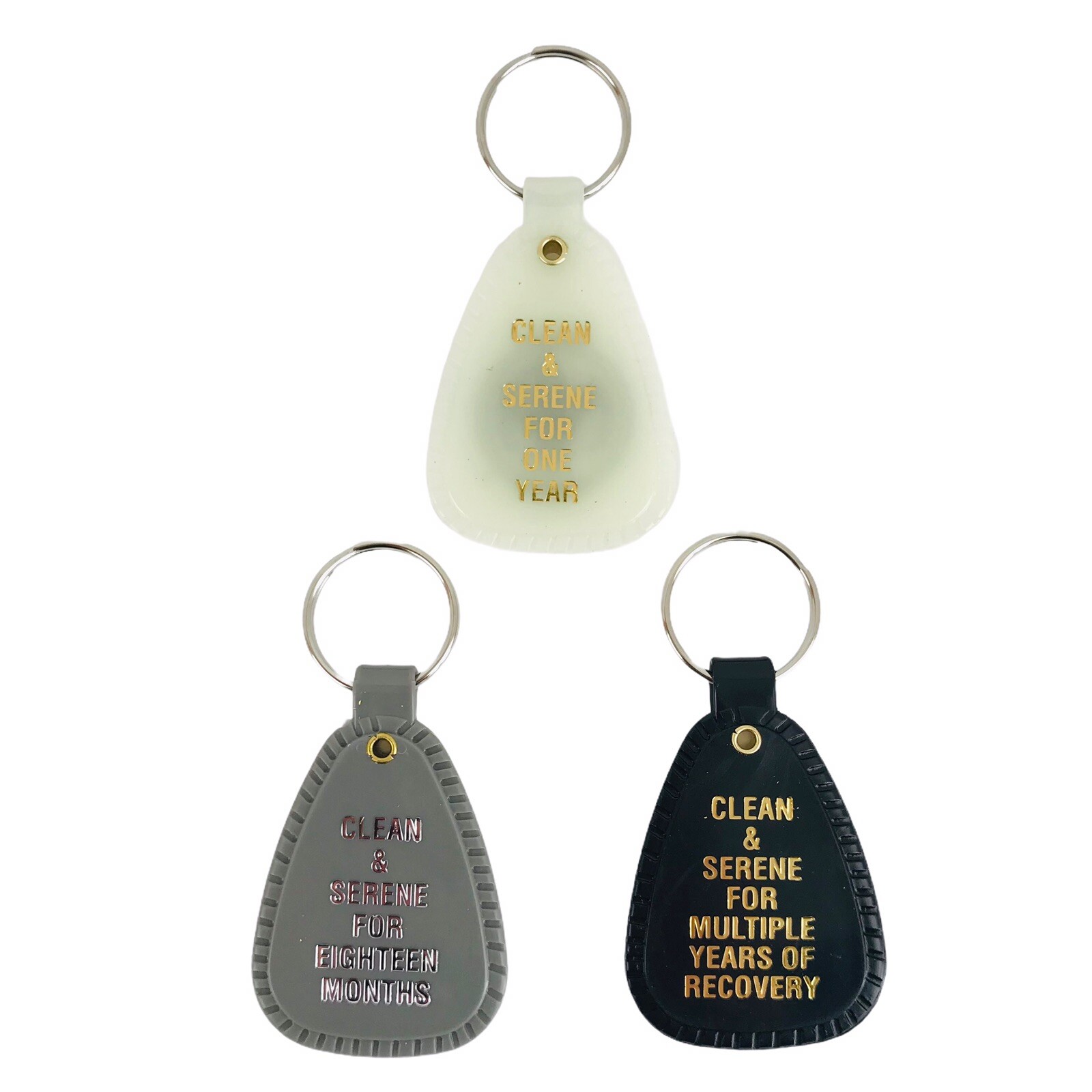 NARCOTICS ANONYMOUS NA KEY TAG Moonglow Gray Black Recovery 3 Piece ...