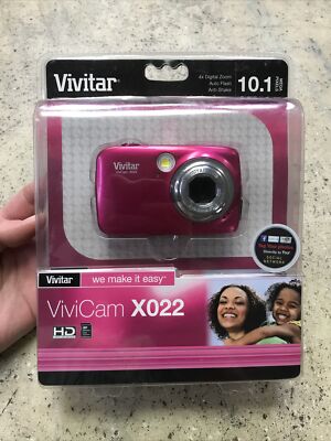 NEW Vivitar ViviCam X022 Camera Metallic Pink 10.1MP 10.1 Megapixels ...