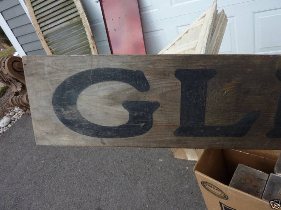antique 19th century 8.5' GLENDALE sign primtive rustic 11"h | eBay