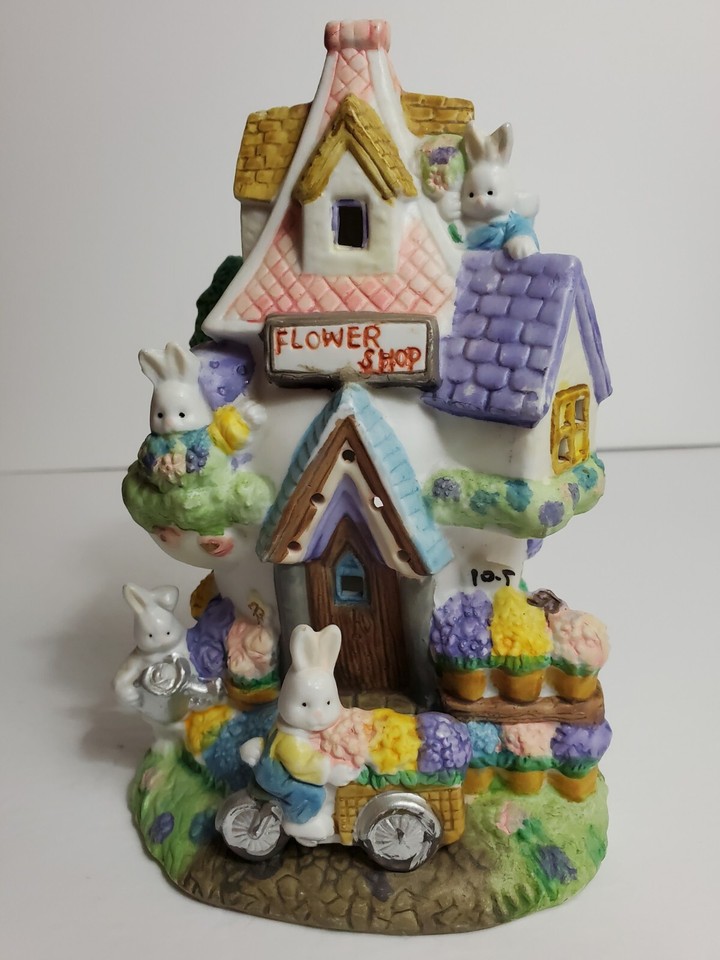 Porcelain Princes Bunny House Easter Jubilee Tree Hut Schoolhouse ...