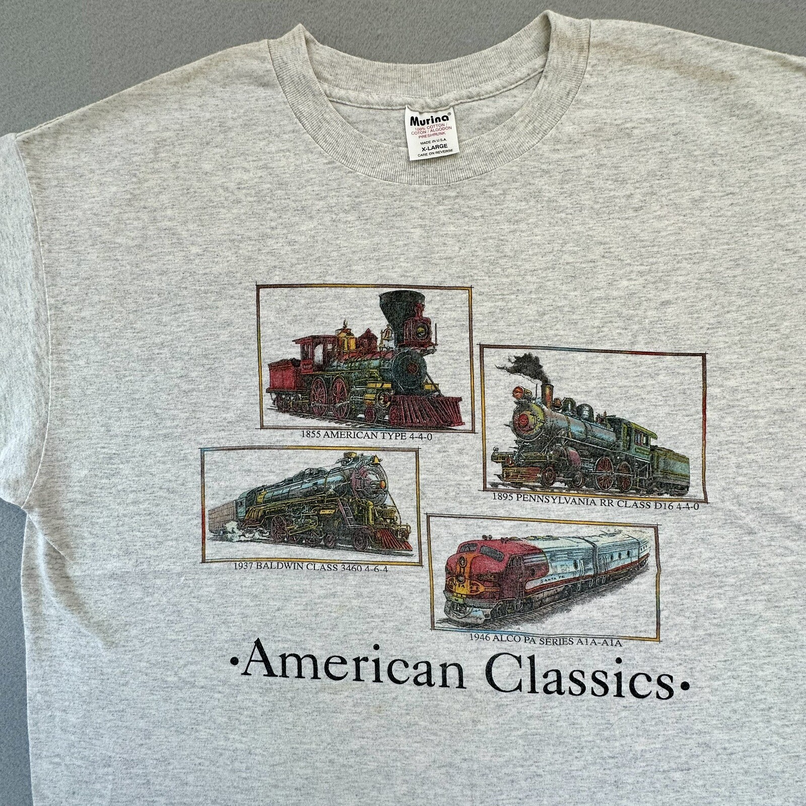 VINTAGE American Classic Trains Shirt Adult Extra Lar… - Gem