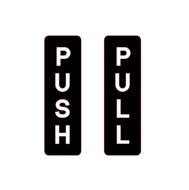 Push Pull Sign Decal 2Pc PICK SIZE COLOR Vinyl Sticker Enter Exit ...