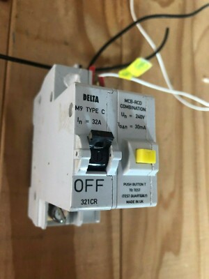 DELTA 32 AMP TYPE C M9 30mA DOUBLE POLE RCBO MCB-RCD 321CR | eBay UK