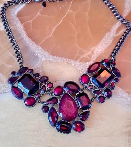 Robert Rose Ruby Red Rhinestone Goth Statement Necklace | eBay