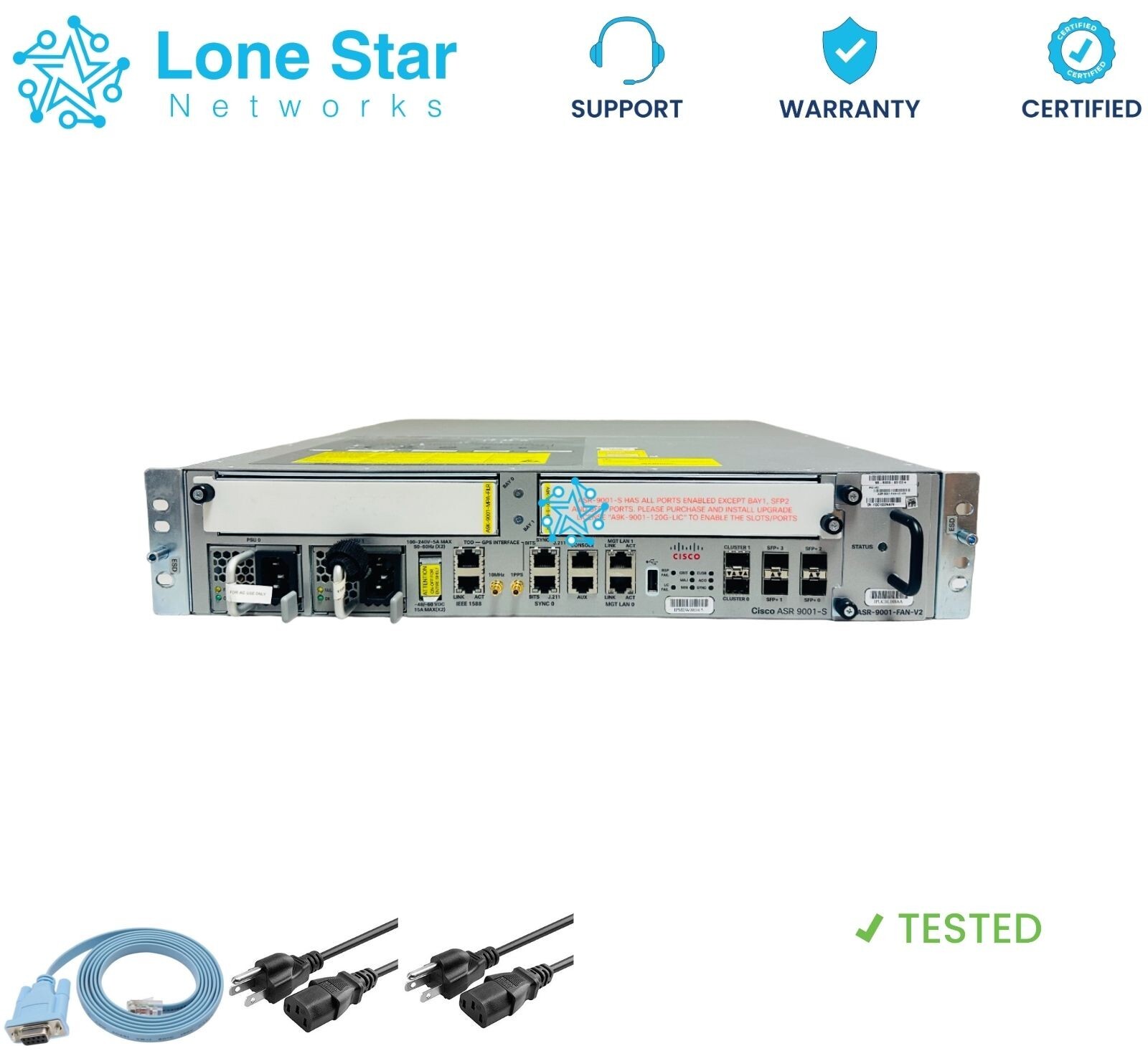 Cisco ASR-9001-S Aggregated Service Router 2x 10GE+60GbE Dual AC+ASR ...