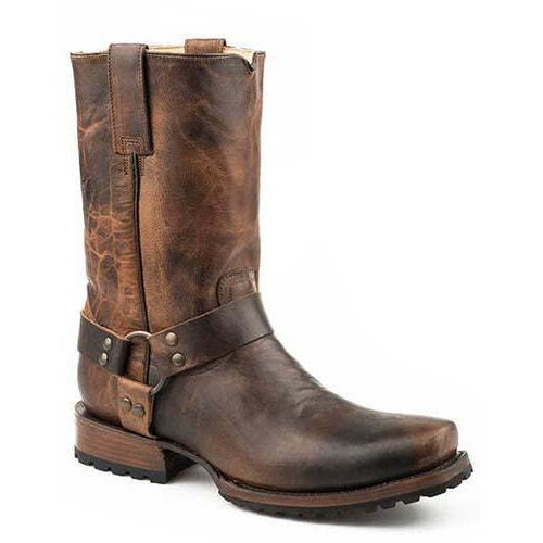Men's Stetson Heritage Harness Leather Boots Handcrafted Brown | eBay