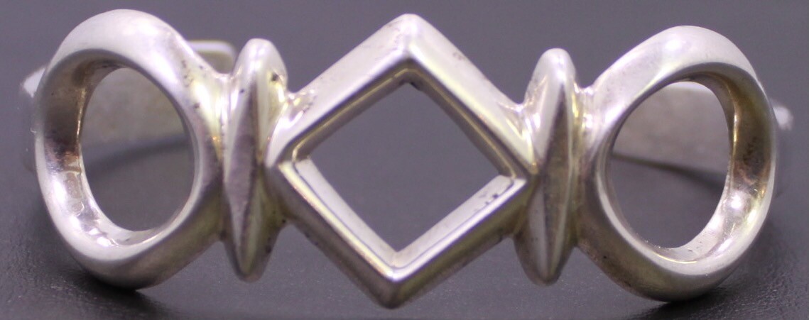 Vintage Native American Sand Cast Coin Silver Cuff Br… - Gem