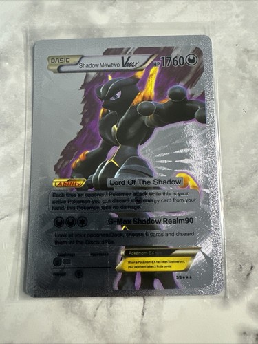 Shadow Mewtwo Vmax Silver Foil Fan Art HP1760 Lord Of The Shadows NM/M ...