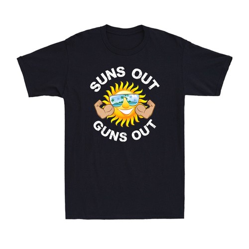 Suns Out Guns Out Beach Summer Funny Gym Workout Sun Muscle Men's T ...