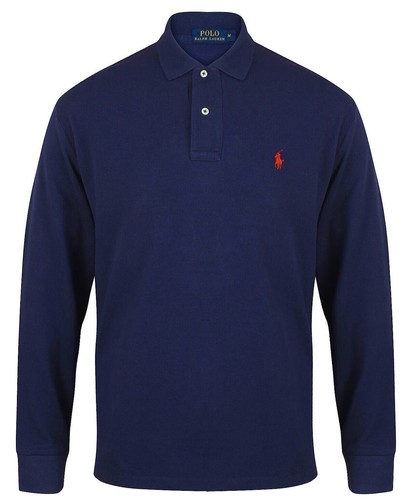 RALPH LAUREN POLO Men’s Navy Long Sleeve Classic Fit Polo SMALL RRP £ ...