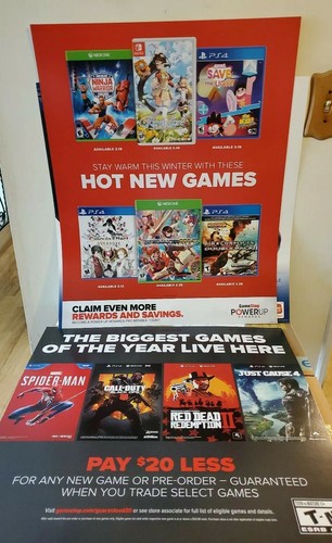 Hot New Games 2019 Gamestop Poster Board Gaming Poster 22x28 Must See ...