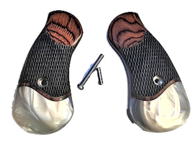 Grips for Rock Island M200 and M206 Rosewood checkered Pearl stunning ...