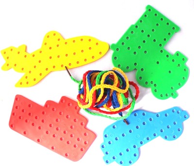 Transport Lacing Shapes – 4 Pack Threading Toys for Preschool Fine ...