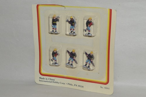 HO scale people figures IHC 4261 fire fighters (6) firemen first ...