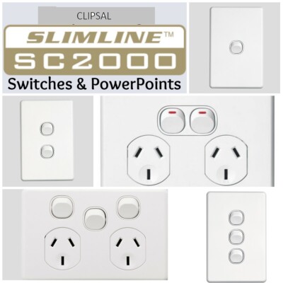 CLIPSAL SPECIAL PRICES SC2000 Slimline Light Switches & Power points ...