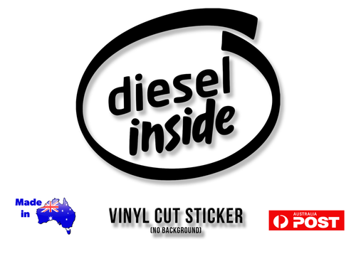 Diesel Inside Decal Sticker Off Road 4x4 Turbo 135mm Gloss Black FREE ...
