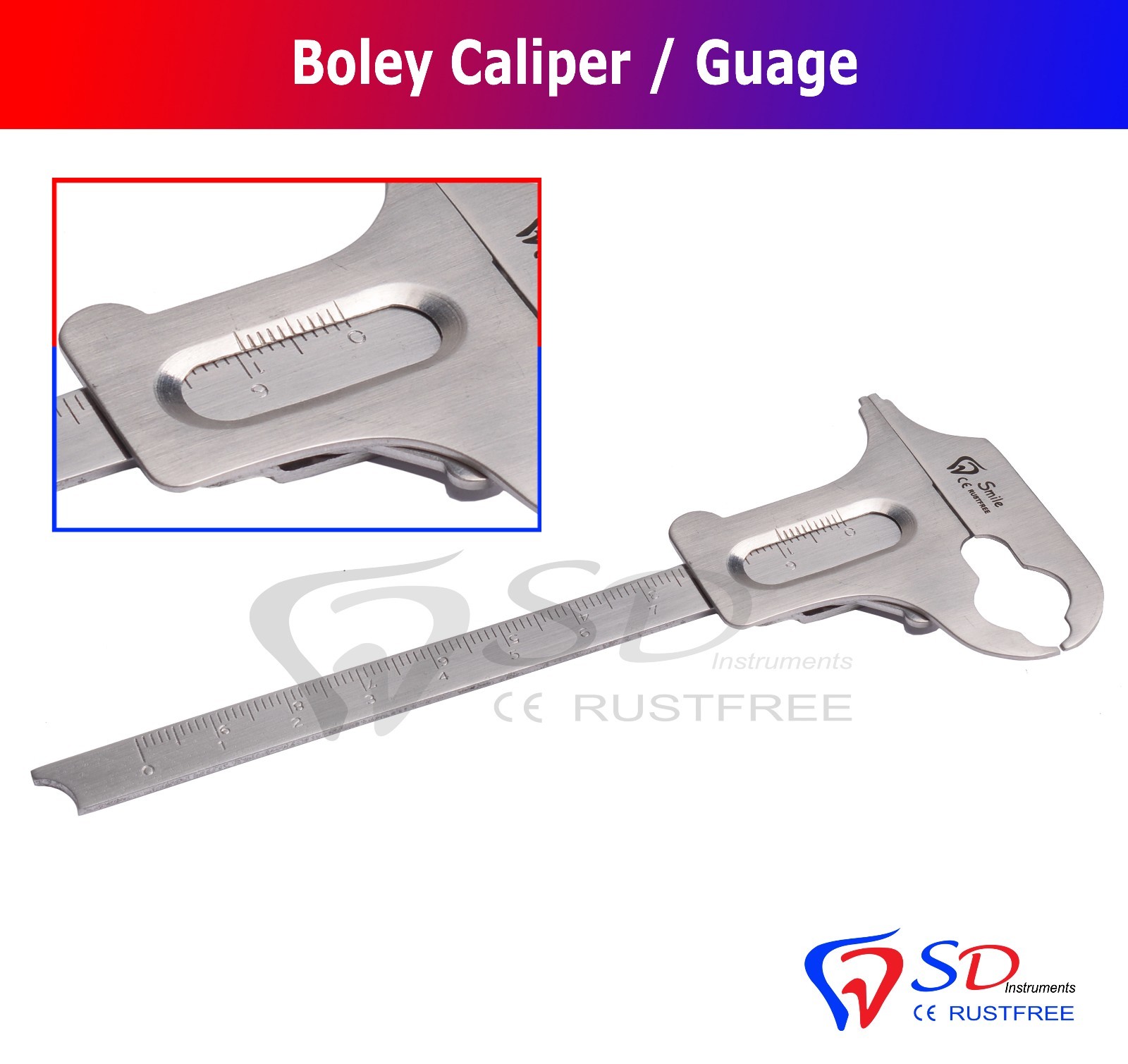 Boley Gauge Dental Sliding Caliper Orthodontic Instruments Vernier ...