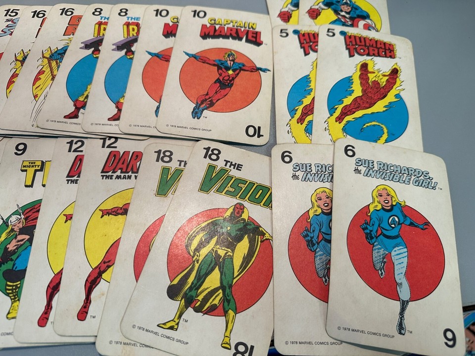 Vintage 1978 Milton Bradley Marvel Comics Super-Heroes Card Game ...