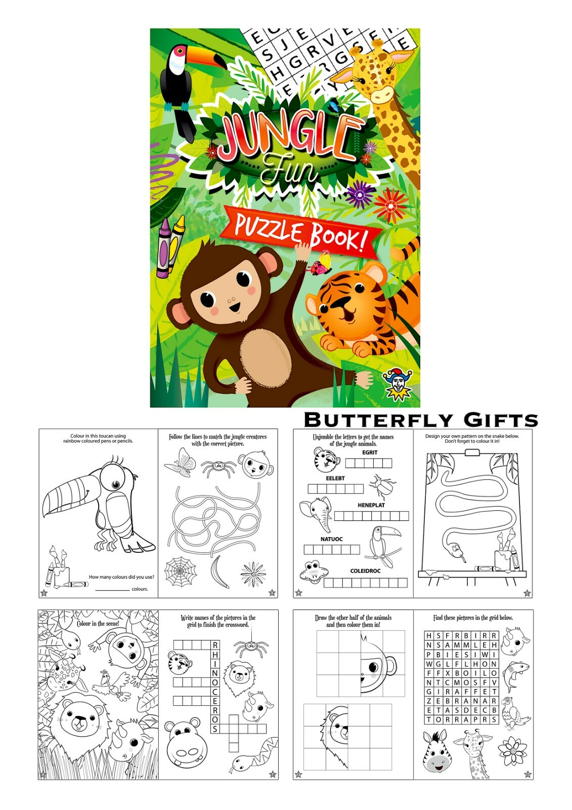 Boys Girls Puzzle Activity Colouring Books A6 Kid Loot Party Bag ...