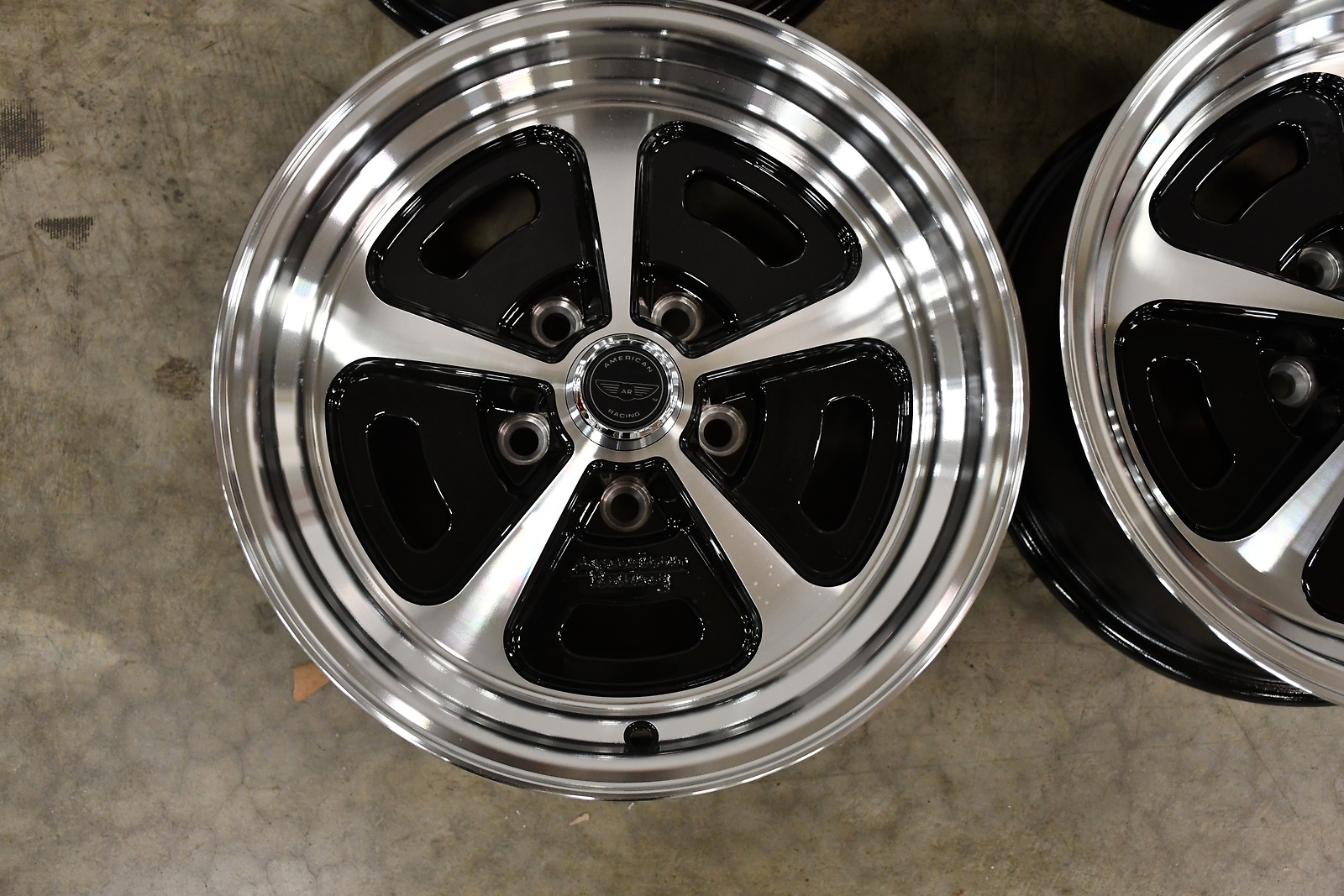 Set 4 American Racing Vintage VN501 500 Mono Castx8 5x4.75 Black ...