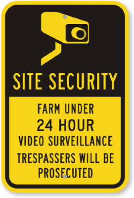 Farm Surveillance Sign Weatherproof Aluminum 8x12 Outdoor Hanging Sign ...