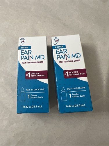 2 EOSERA Ear Pain MD Pain Relieving Drops 12.5ml (EXP 03-2026) 2 Pack ...