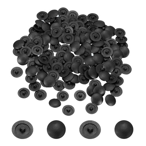 108Pcs 12mm - Plastic Self-Tapping Phillips Screw Cap Covers (Black ...