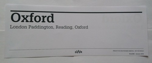 GREAT WESTERN RAILWAY WINDOW LABEL GWR London Paddington-Oxford Express ...