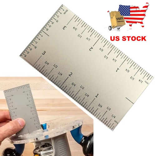 Square Edge Ruler 3'' Pocket Rule Durable Stainless Slide Precision ...