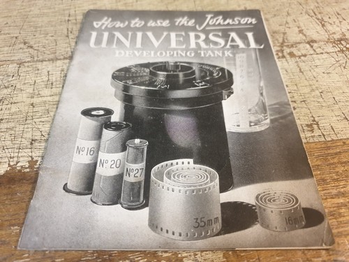 1960s ? JOHNSON Universal Developing Tank Original Instruction Book ...