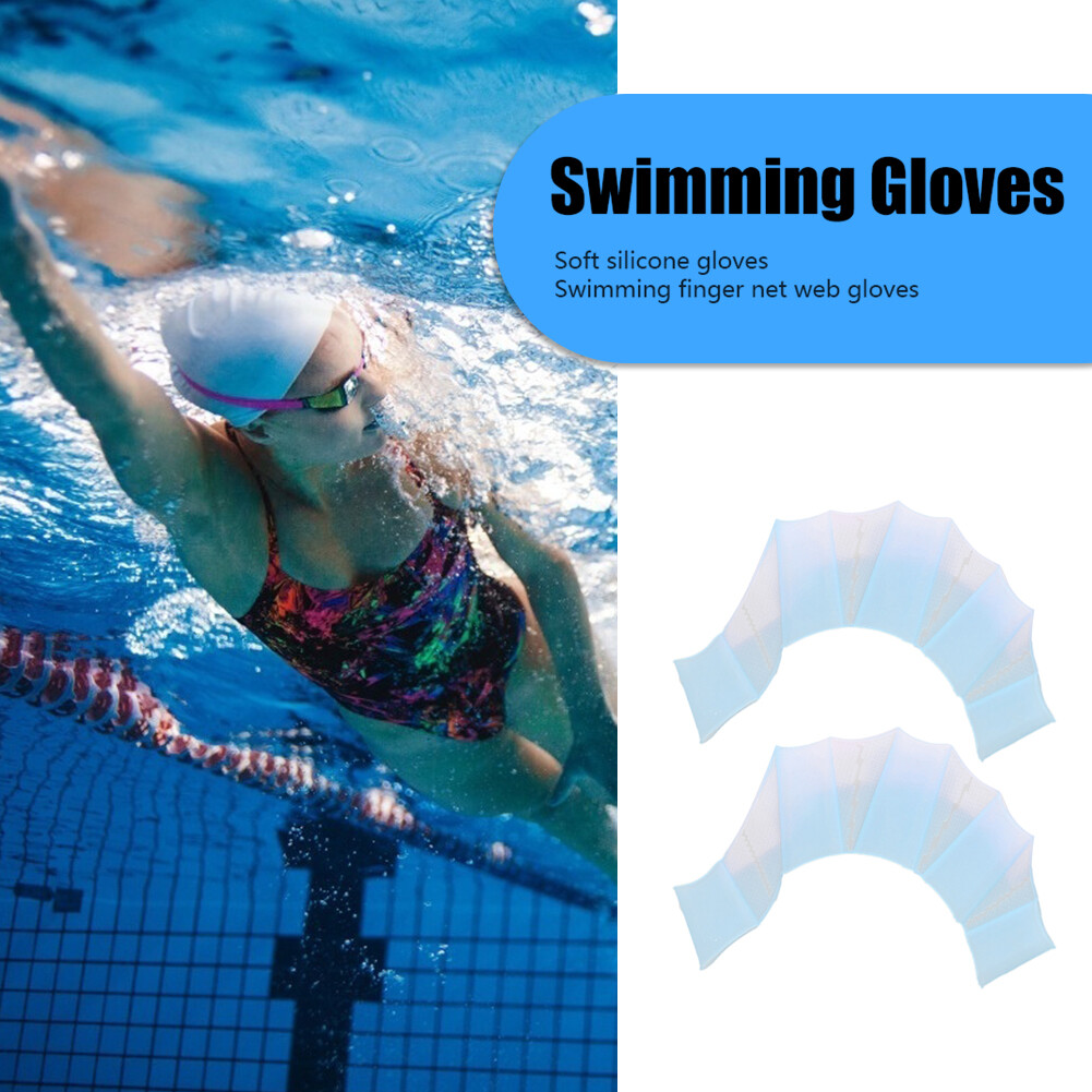 Silicone Gloves Hand Fins Flippers Water Sport Swimming Training Gloves ...