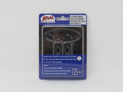 Atlas N 70000147 Streetlight Gray Single Arm Warm White LED Scenery ...