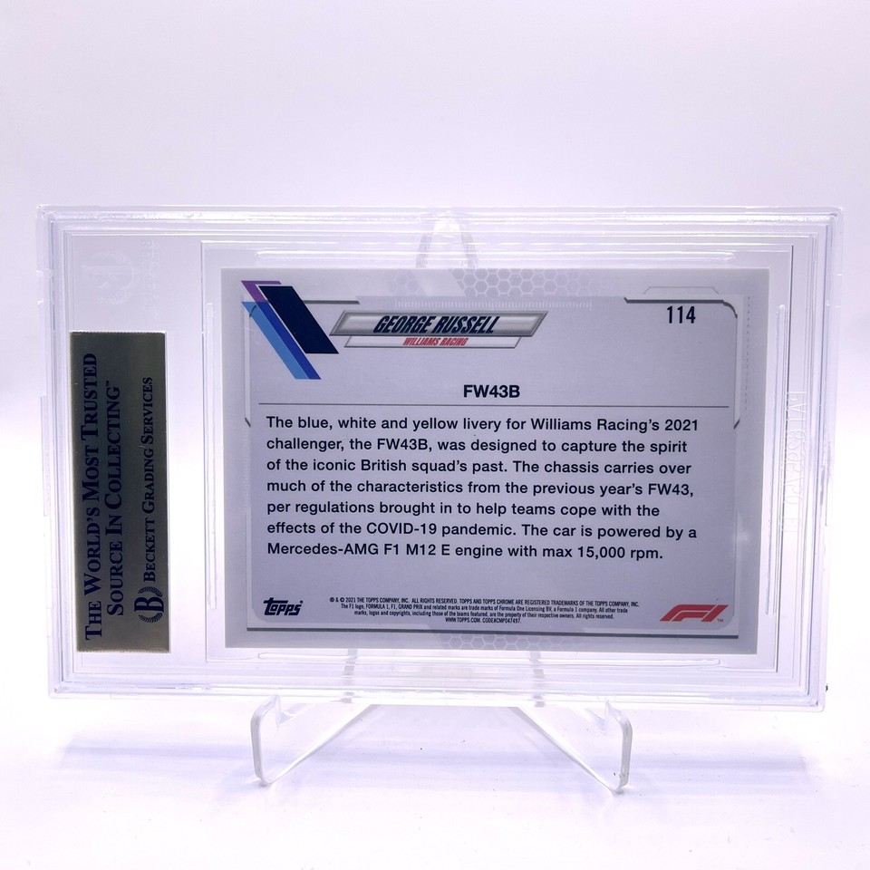 2021 Topps Chrome Formula 1 F1 Checker Flag Refractor George Russell ...