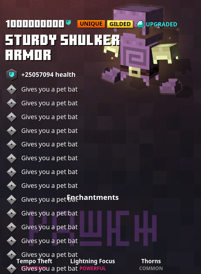 Minecraft Dungeons -Sturdy Shulker Armor Unique Gilded (Xbox)(PS4 ...
