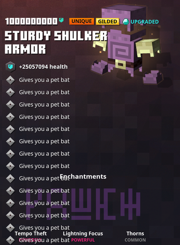 Minecraft Dungeons -Sturdy Shulker Armor Unique Gilded (Xbox)(PS4 ...