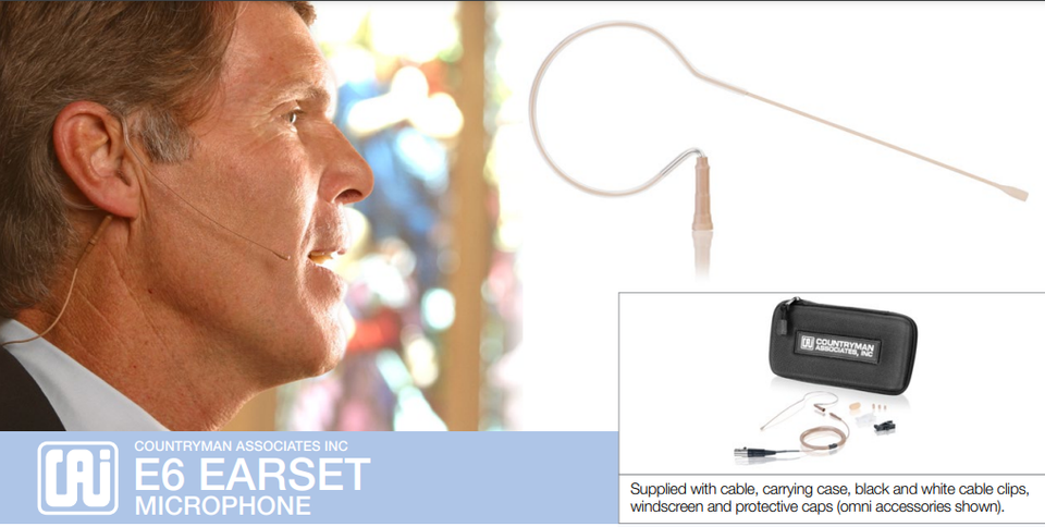 Countryman E6 Omnidirectional Earset Microphone - Complete Shure ...