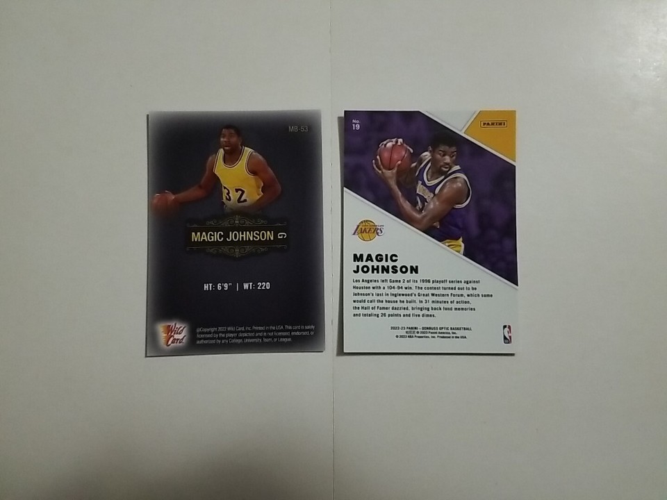 MAGIC JOHNSON BASKETBALL CARD LOT OF 2 LOS ANGELES LAKERS CARDS | eBay