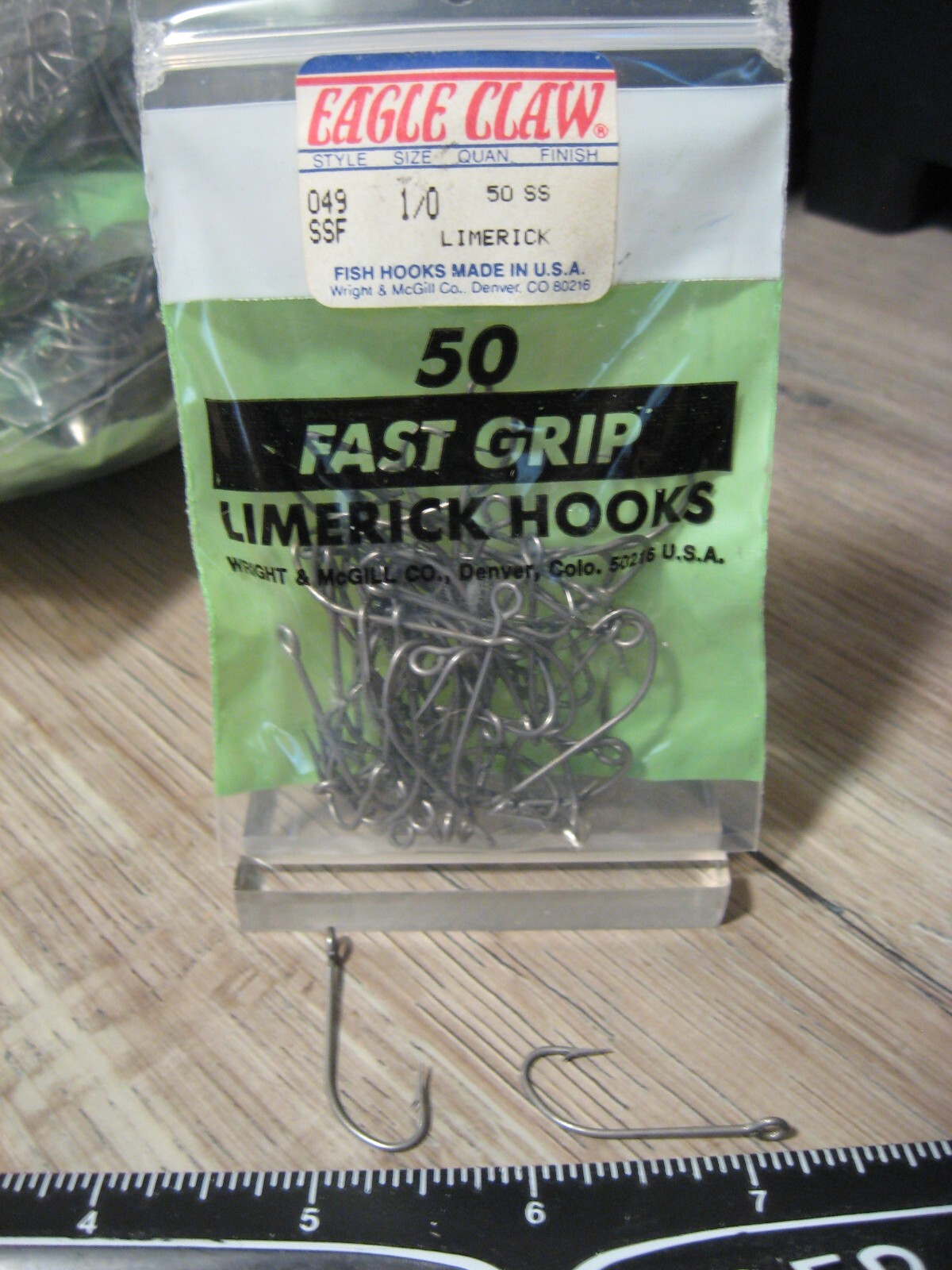 50 Eagle Claw 049 Size 1/0 Stainless Steel Limerick Big Eye Trotline ...