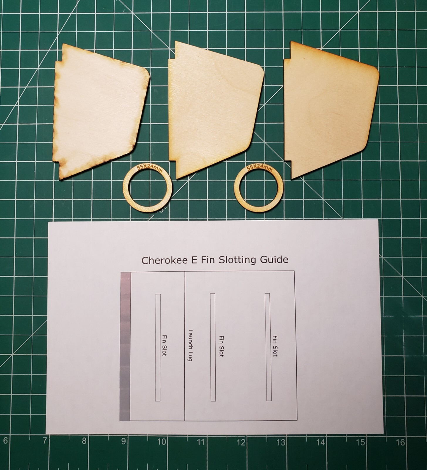 Cherokee E Model Rocket Plywood Fin Upgrade for Estes kit #2408 w ...