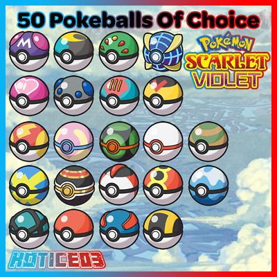 50 Pokeballs of Choice! Held by Random 6IV Shinies Pokemon Scarlet ...