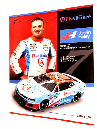 2025 JUSTIN HALEY SPIRE MOTORSPORTS FLY ALLIANCE #7 NASCAR SERIES ...