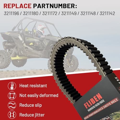 3211180 Drive Belt Heavy Duty Compatible with Polaris RZR 1000 900 XP ...