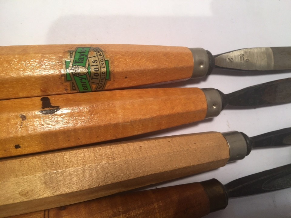 ANTIQUE VINTAGE 8 ASSORTED WOOD CARVING CHISELS 2-HENRY TAYLOR | eBay