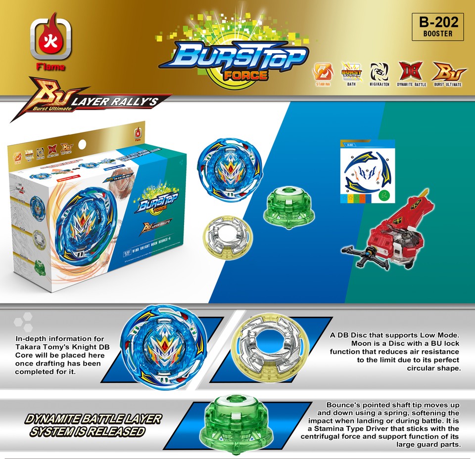 Beyblade B- 202 Double Pull Wire Launcher Air Knight Aggressive Flame ...